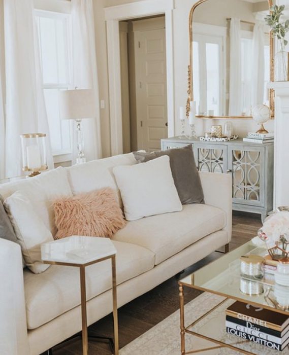 Associer le doré et le blanc dans la déco du salon | My Blog Deco