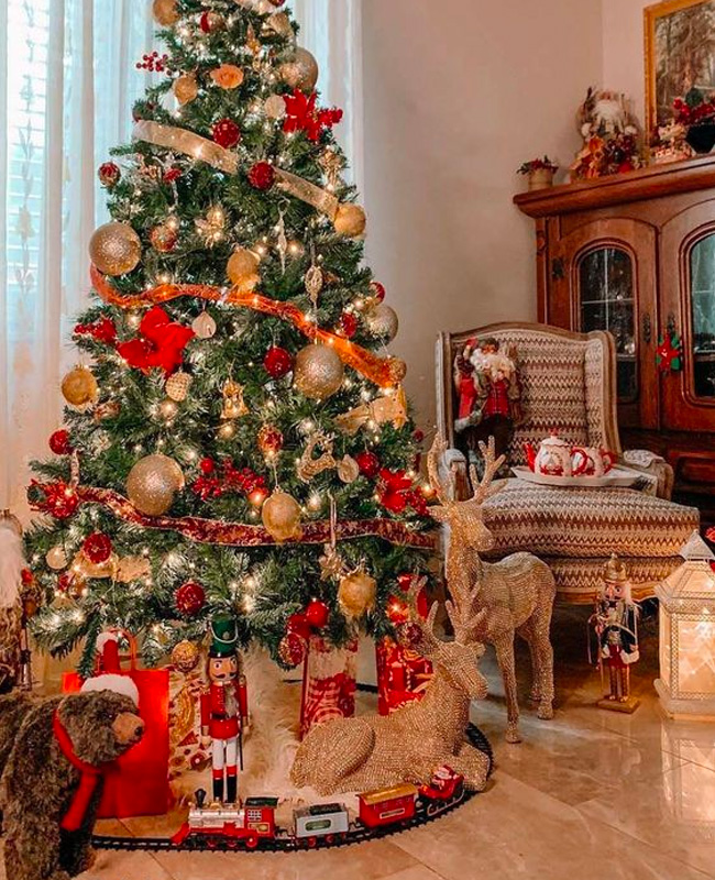 Une déco de sapin de Noël en rouge | My Blog Deco