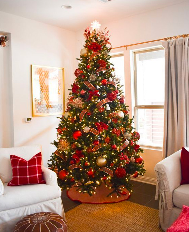 Une déco de sapin de Noël en rouge | My Blog Deco