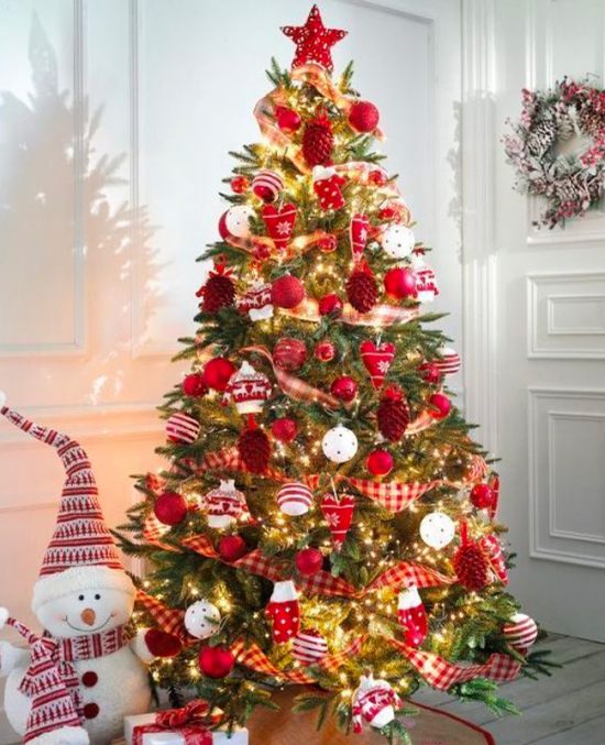 Une déco de sapin de Noël en rouge | My Blog Deco