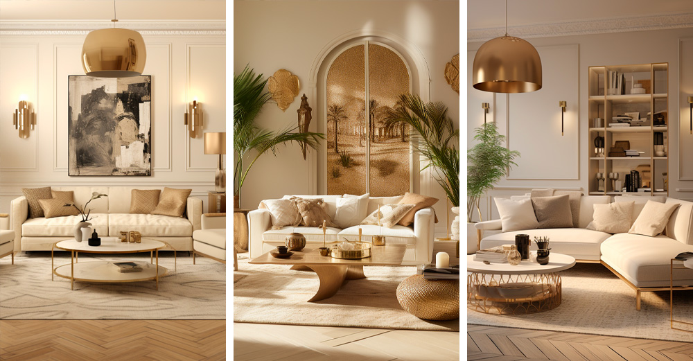 Associer le beige et le doré dans la déco du salon | My Blog Deco