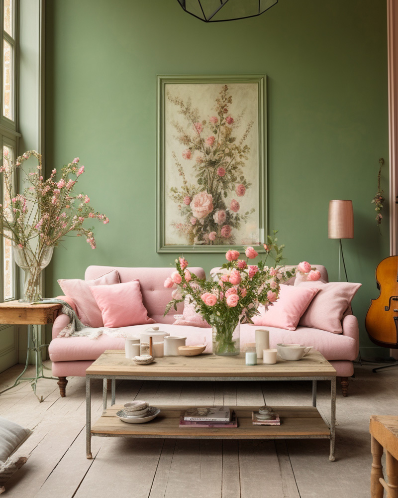 Une déco en rose et vert | My Blog Deco