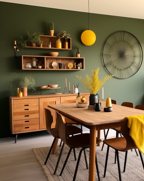 Une déco en vert kaki et jaune | My Blog Deco