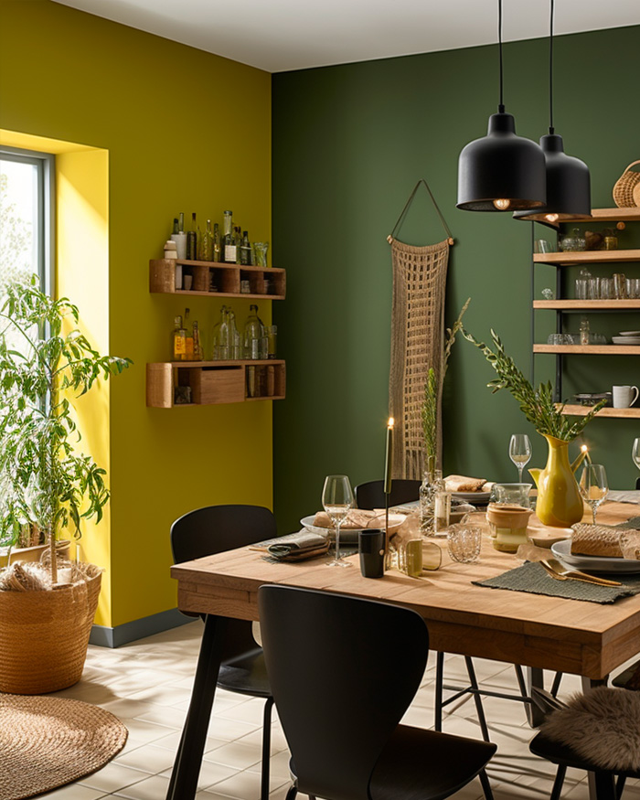 Une déco en vert kaki et jaune | My Blog Deco