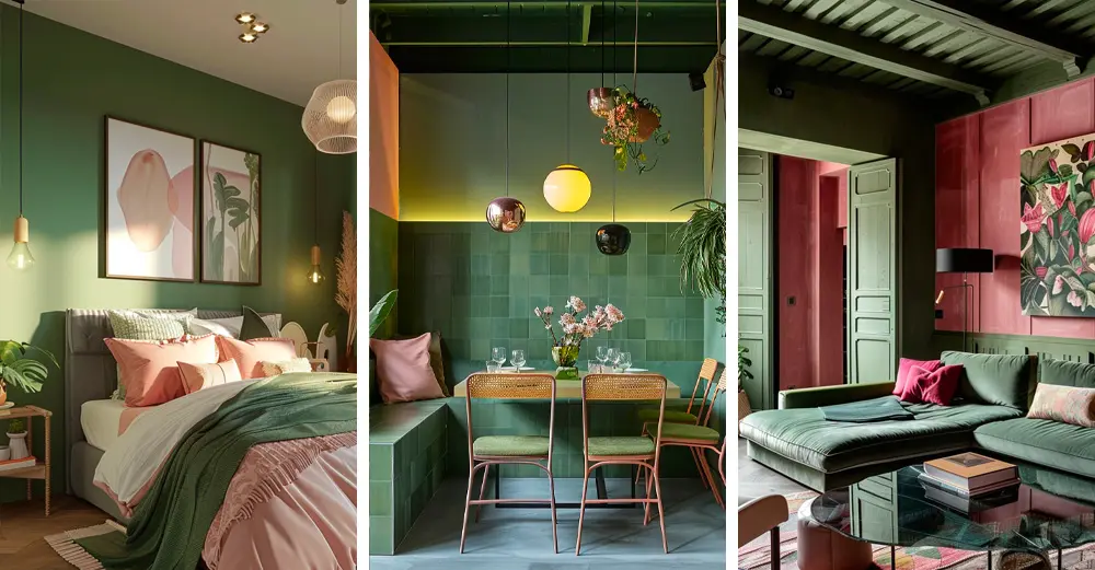 Du vert kaki et du rose dans ma déco | My Blog Deco