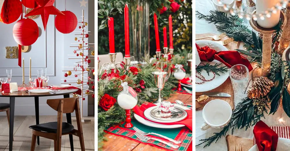 Deco Table Noel Rouge Et Bois